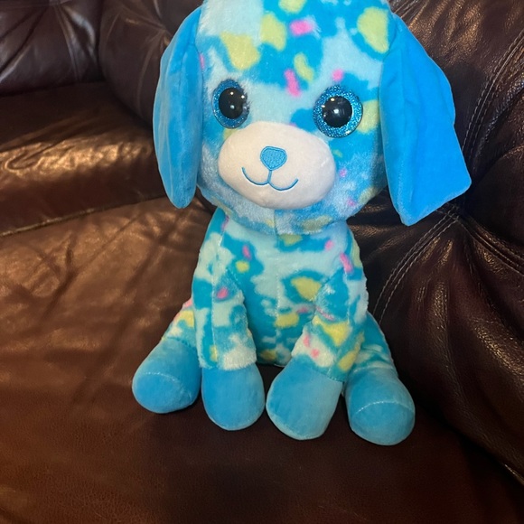 kelly toys | Toys | Kellytoy Blue Pink Yellow Spotted Dog Plush With ...
